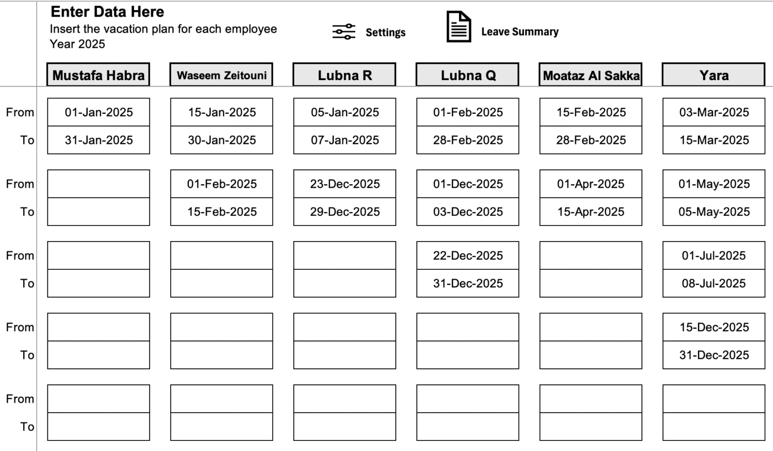 Annual Leave Planning – Ayhamento